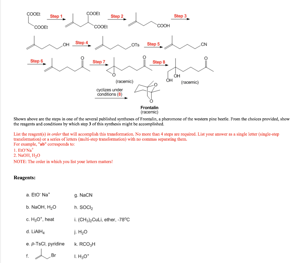 Solved COOEt COOEt Step 2 Step 1 Step 3 COOE COOEt COOH OH | Chegg.com