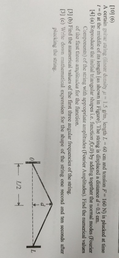 Solved [10] (6) A certain guitar string (linear density | Chegg.com