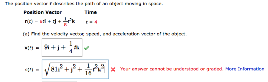 Solved The position vector r describes the path of an object | Chegg.com