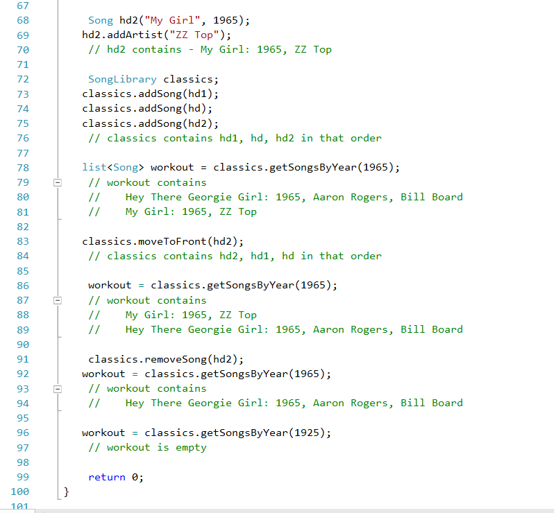 Solved This project involves two classes, Song, which has a | Chegg.com