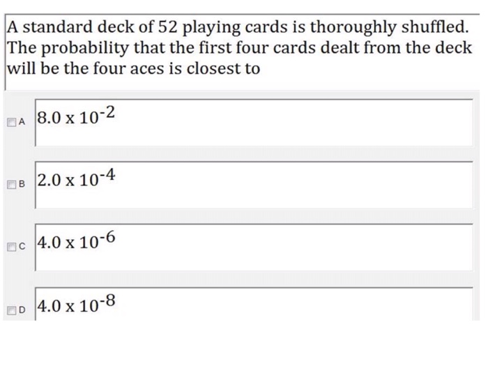 Solved A standard deck of 52 playing cards is thoroughly | Chegg.com