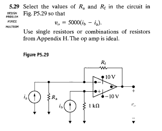 Solved Select the values of Ra, and Rf in the circuit in | Chegg.com