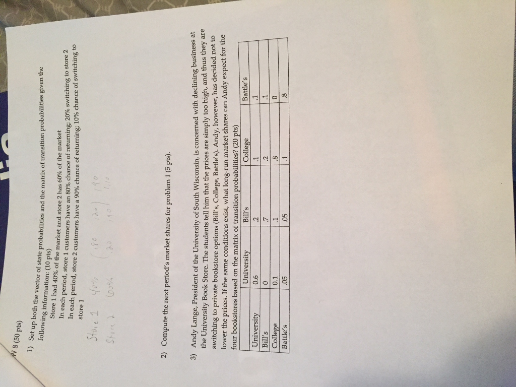 Solved Set up both the vector of state probabilities and the | Chegg.com
