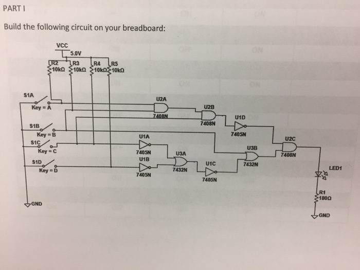 Solved Build the following circuit on your breadboard: | Chegg.com
