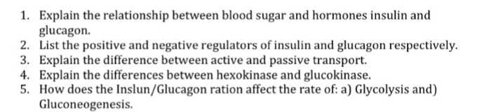 Solved Explain the relationship between blood sugar and | Chegg.com