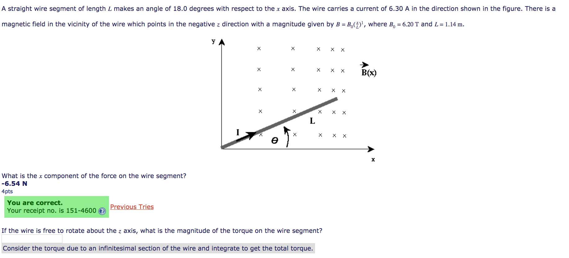 Solved A straight wire segment of length L makes an angle of | Chegg.com