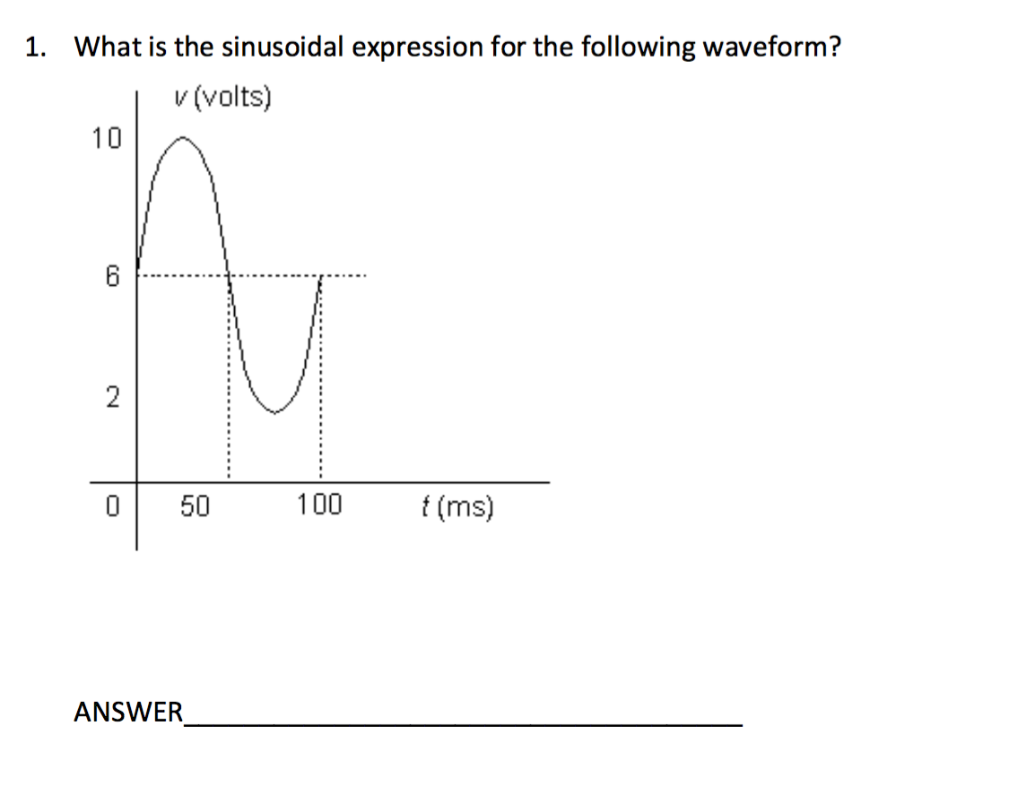 Solved What is the sinusoidal expression for the | Chegg.com