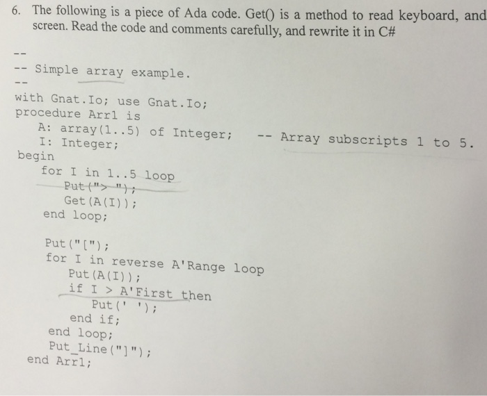 Solved The following is a piece of Ada code. Get() is a | Chegg.com