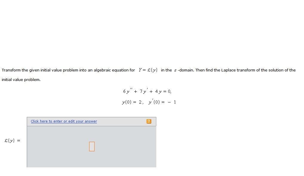 Solved Transform the given initial value problem into an | Chegg.com