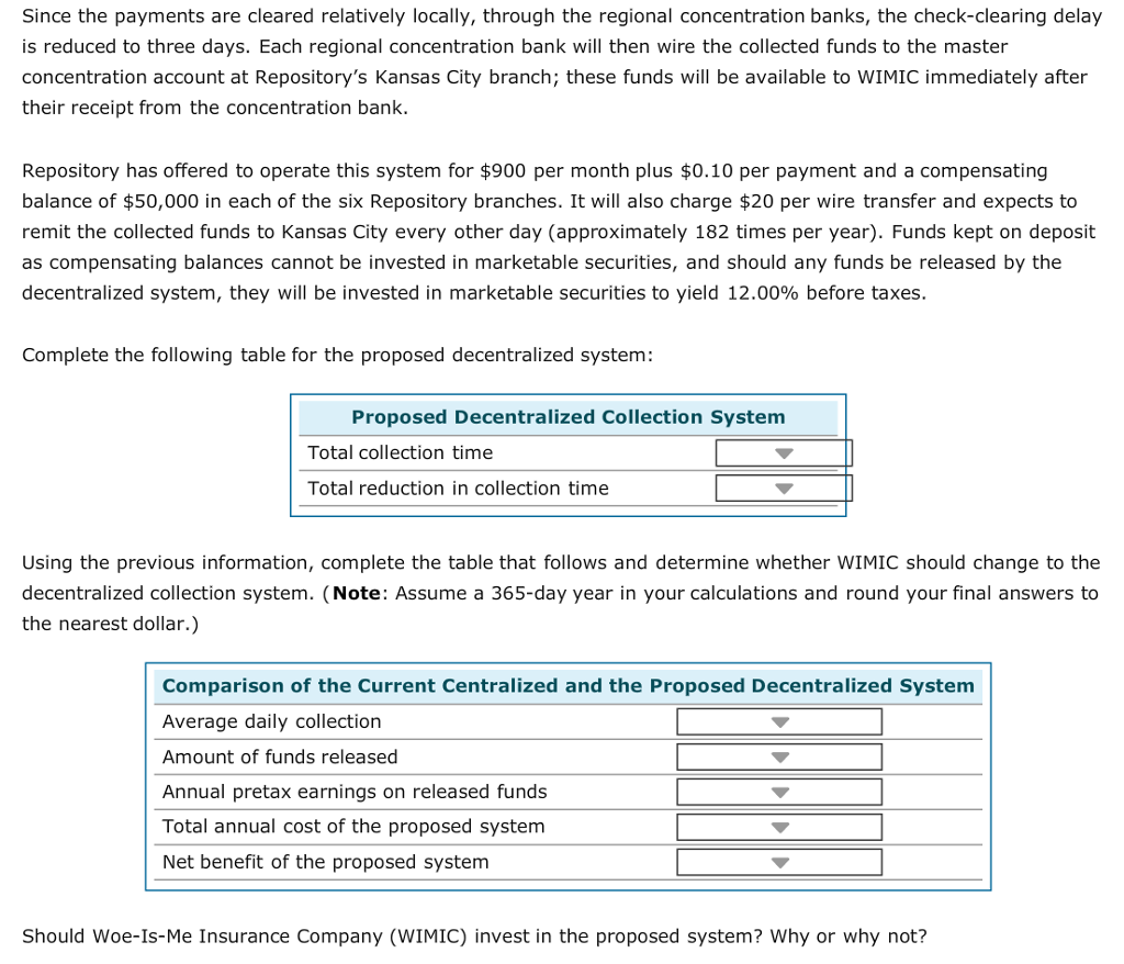 Solved The Woe-Is-Me Insurance Company (WIMIC), a | Chegg.com