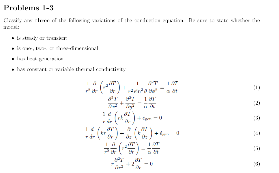 Solved Classify any three of the following variations of the | Chegg.com
