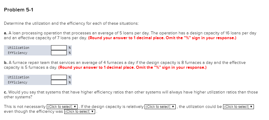 Solved Problem 5-1 Determine the utilization and the | Chegg.com