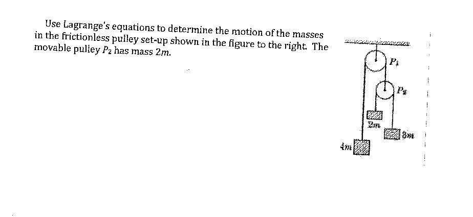 Solved Use Lagranges Equations To Determine The Motion Of