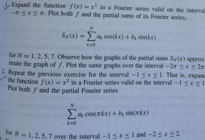 Solved Expand the function f(x) = x^2 in a Fourier series | Chegg.com