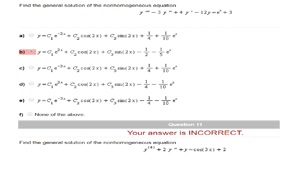 Solved Find the general solution of the nonhomogeneous | Chegg.com