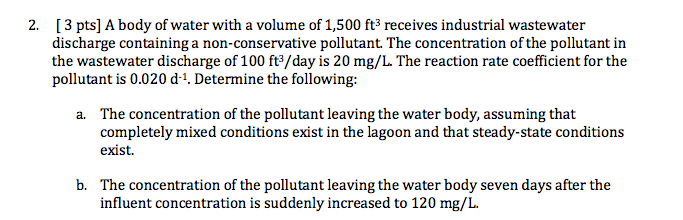Solved Start with a figure and a general mass balance for | Chegg.com