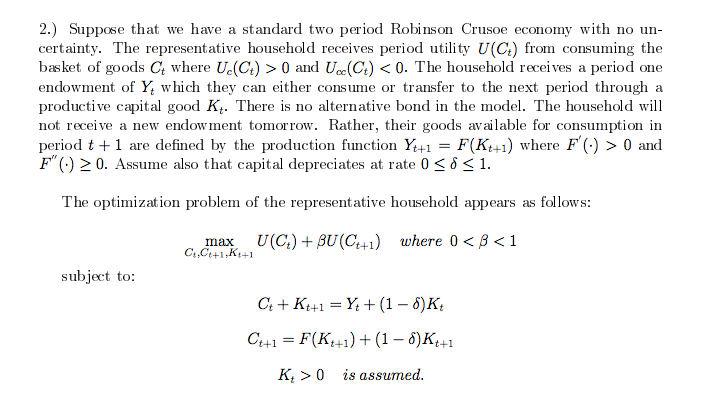 2) Suppose that we have a standard two period | Chegg.com