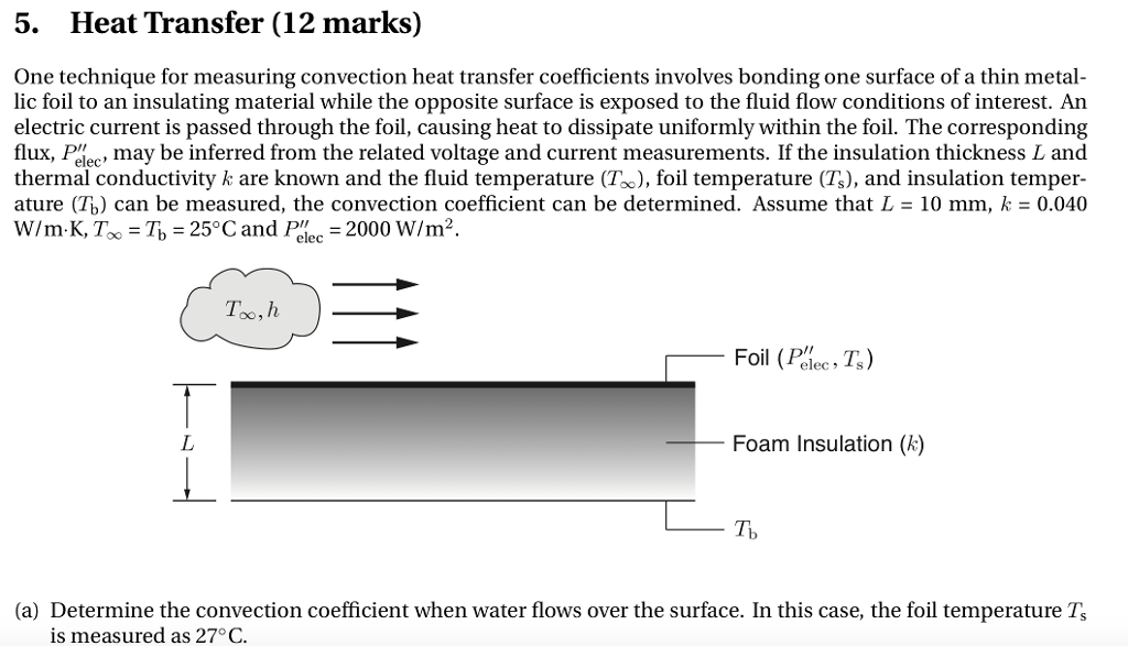 Solved 5 Heat Transfer 12 Marks One Technique For