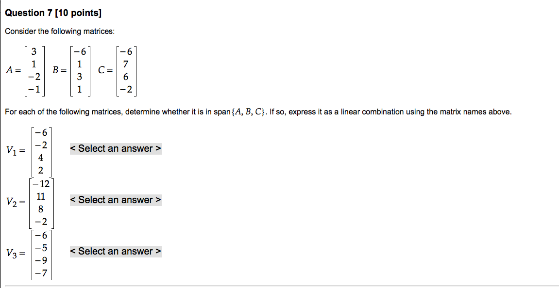Solved Consider the following matrices: A = [3 1 -2 -1] B = | Chegg.com