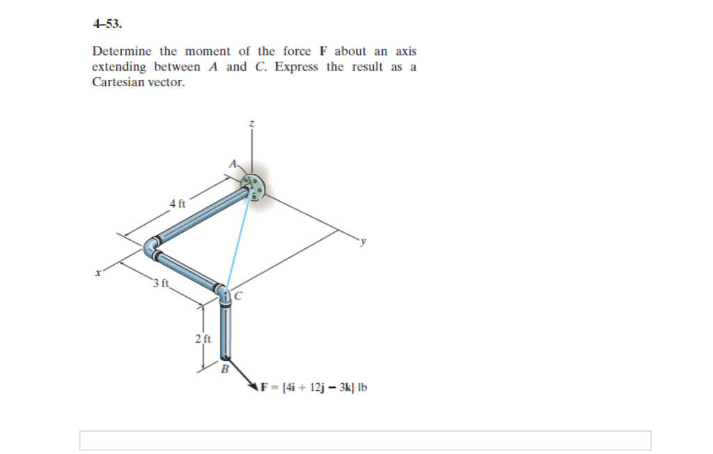 Solved Determine the moment of the force F about an axis | Chegg.com