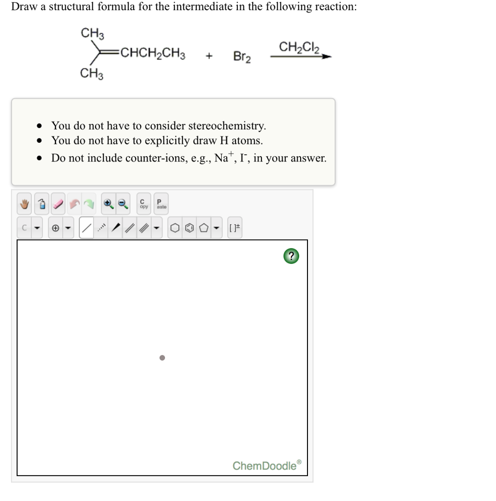 Solved Draw a structural formula for the intermediate in the | Chegg.com