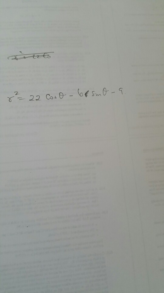 Solved r^2 = 22 cos theta - 6 sin theta - 9 | Chegg.com