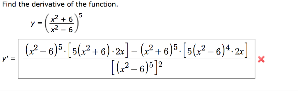 Solved Find the derivative of the function. y = (x^2 + | Chegg.com