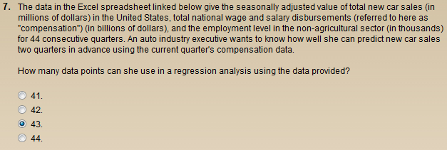 Solved 7. The data in the Excel spreadsheet linked below | Chegg.com