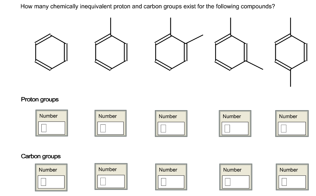 Solved How many chemically inequivalent proton and carbon | Chegg.com