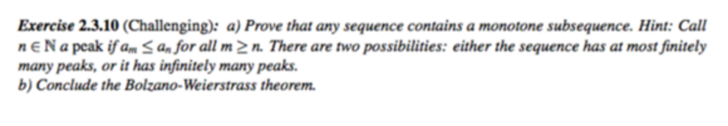 Solved Prove that any sequence contains a monotone | Chegg.com