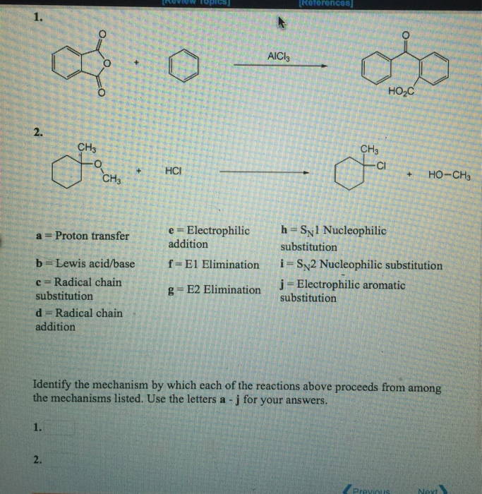 Solved Identify the mechanism by which each of the reactions | Chegg.com