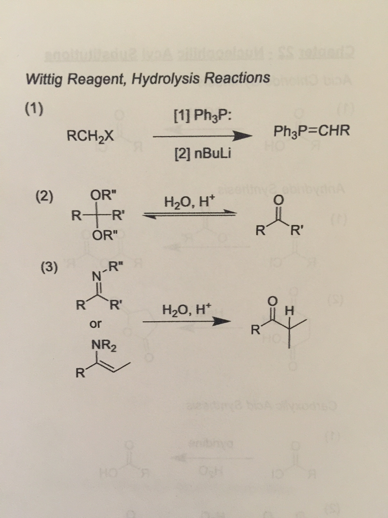 Solved Wittig Reagent, Hydrolysis Reactions [1] Ph3P Ph | Chegg.com