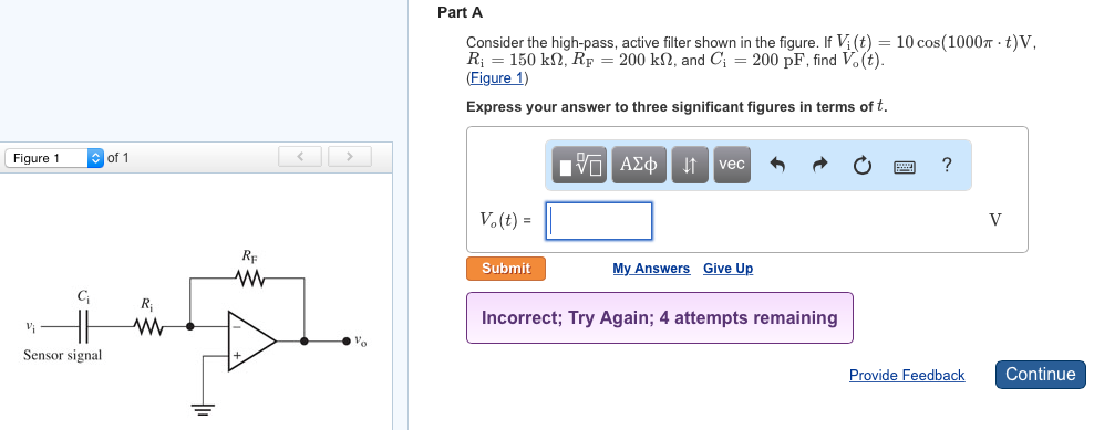 Solved Consider the high-pass, active filter shown in the | Chegg.com
