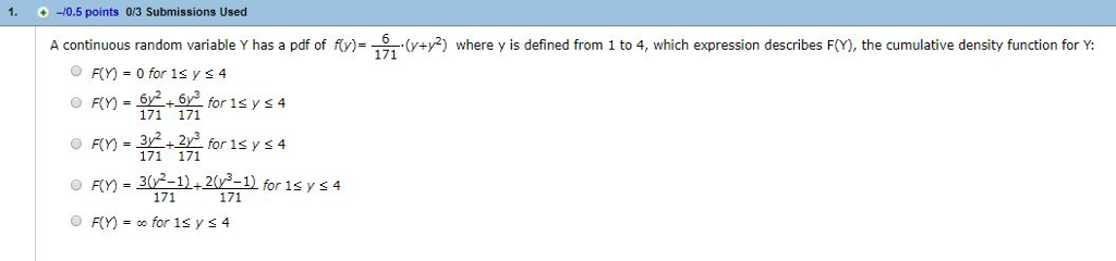 Solved 1. -10.5 points 0/3 Submissions Used A continuous | Chegg.com