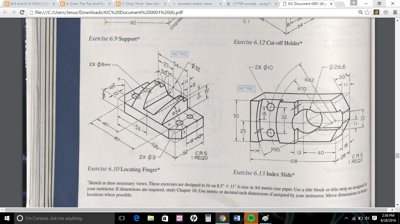 Solved Sketch or draw necessary views. These exercises are | Chegg.com