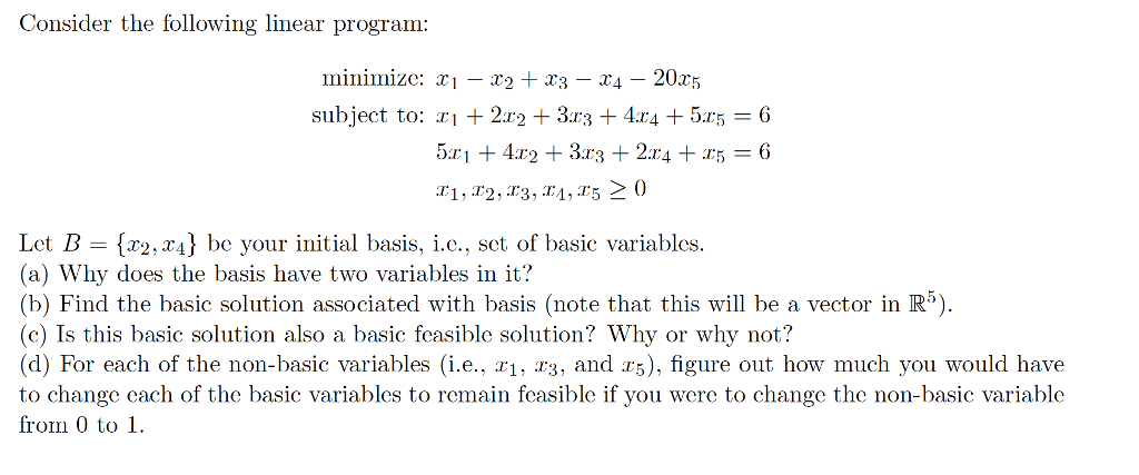 Solved Consider the following linear program: minimize: | Chegg.com