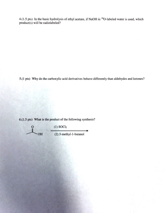 Solved CHEM 263 GROUP QUIZ1 SPRING 2016 Names 1.(2 pts) Draw | Chegg.com