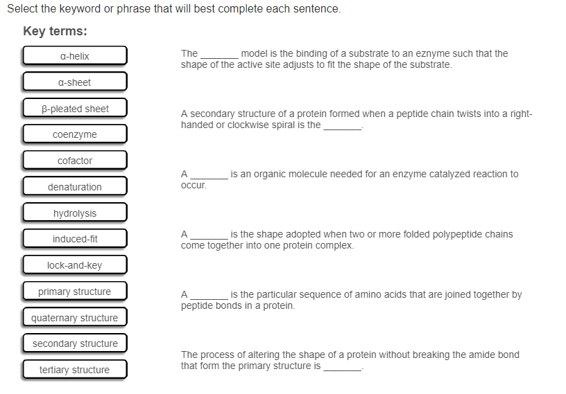 Solved Select the keyword or phrase that will best complete | Chegg.com