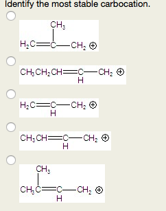 Solved Identify the most stable carbocation CH3 CH: CH:CCCH2 | Chegg.com