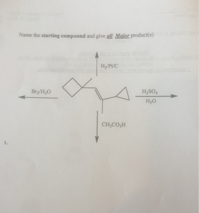 Solved Name the starting compound and give all the Major | Chegg.com