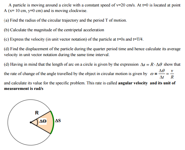 Solved A particle is moving around a circle with a constant | Chegg.com