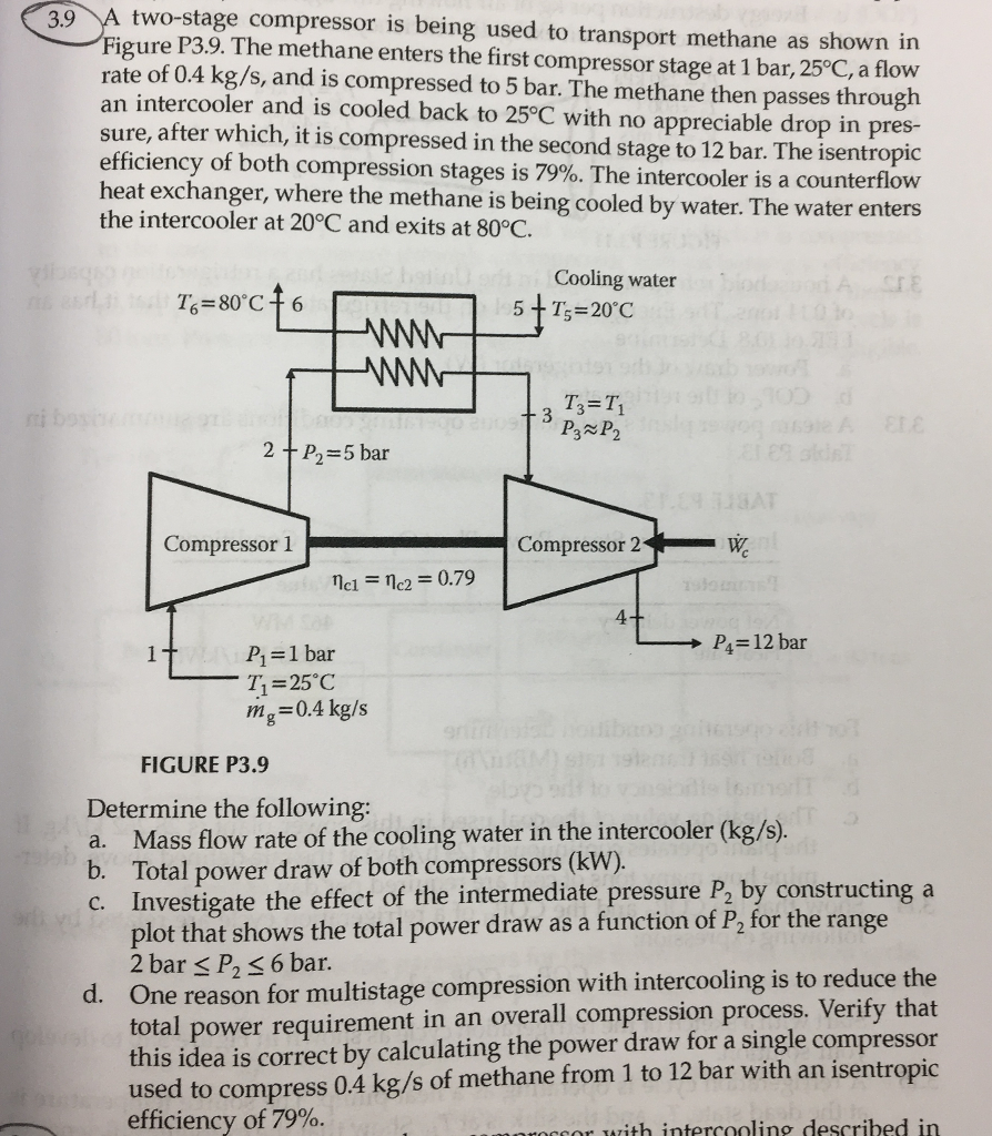 Solved 39 A two-stage compressor is being used to transport | Chegg.com