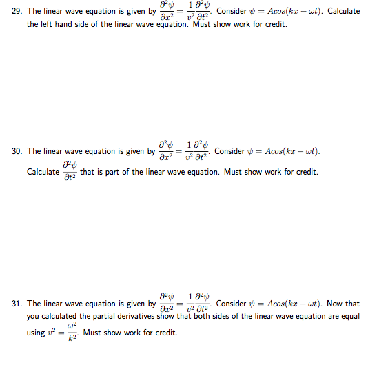 Solved a-v- 102t , . consider- 29, The linear wave equation | Chegg.com