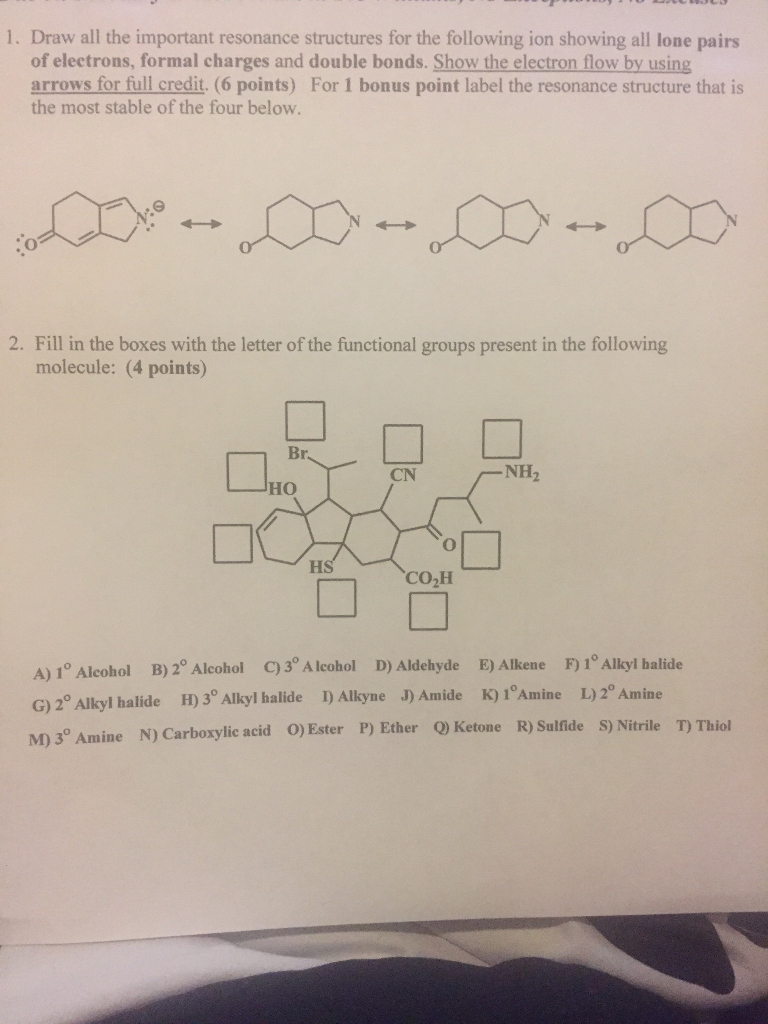 Solved Draw all the important resonance structures for the | Chegg.com