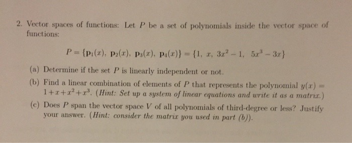 Solved Vector spaces of functions: Let P be a set of | Chegg.com