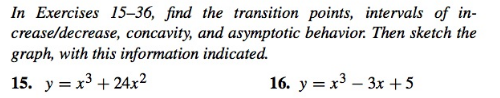 Solved In Exercises 15-36, find the transition points, | Chegg.com