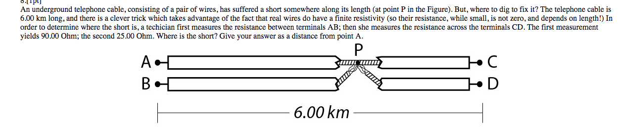 Solved An underground telephone cable, consisting of a pair | Chegg.com