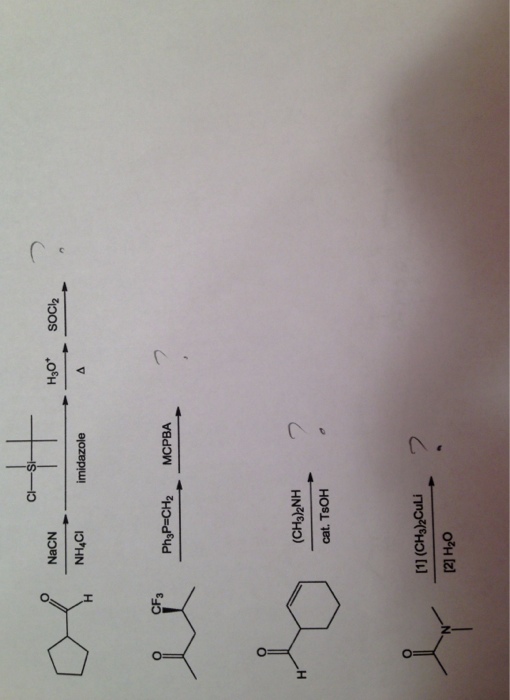 NaCN, NH4Cl H3O^+ SOCl2 Ph3P=CH2 MCPBA (CH3)2NH cat. | Chegg.com