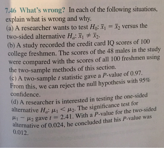 Solved In each of the following situations, explain what is | Chegg.com