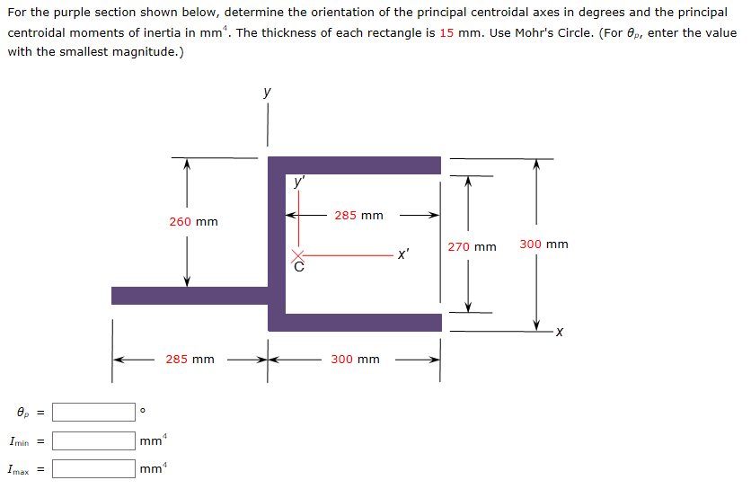 Solved For the purple section shown below, determine the | Chegg.com